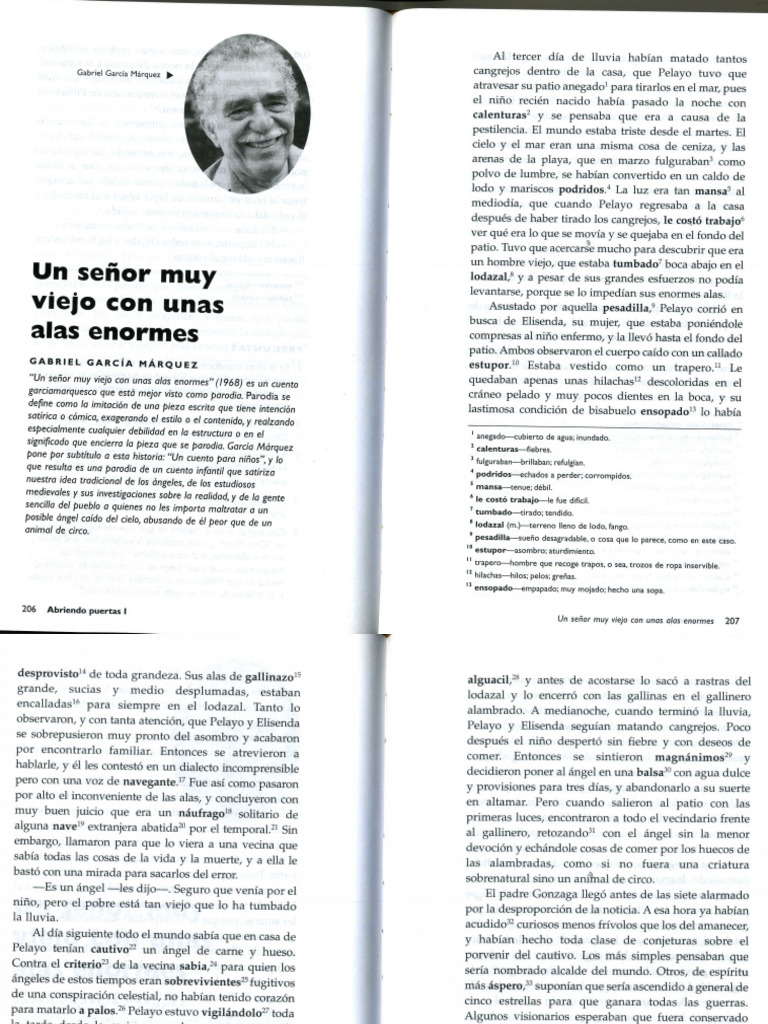 Un Senor Muy Viejo Con Unas Alas Enormes | PDF