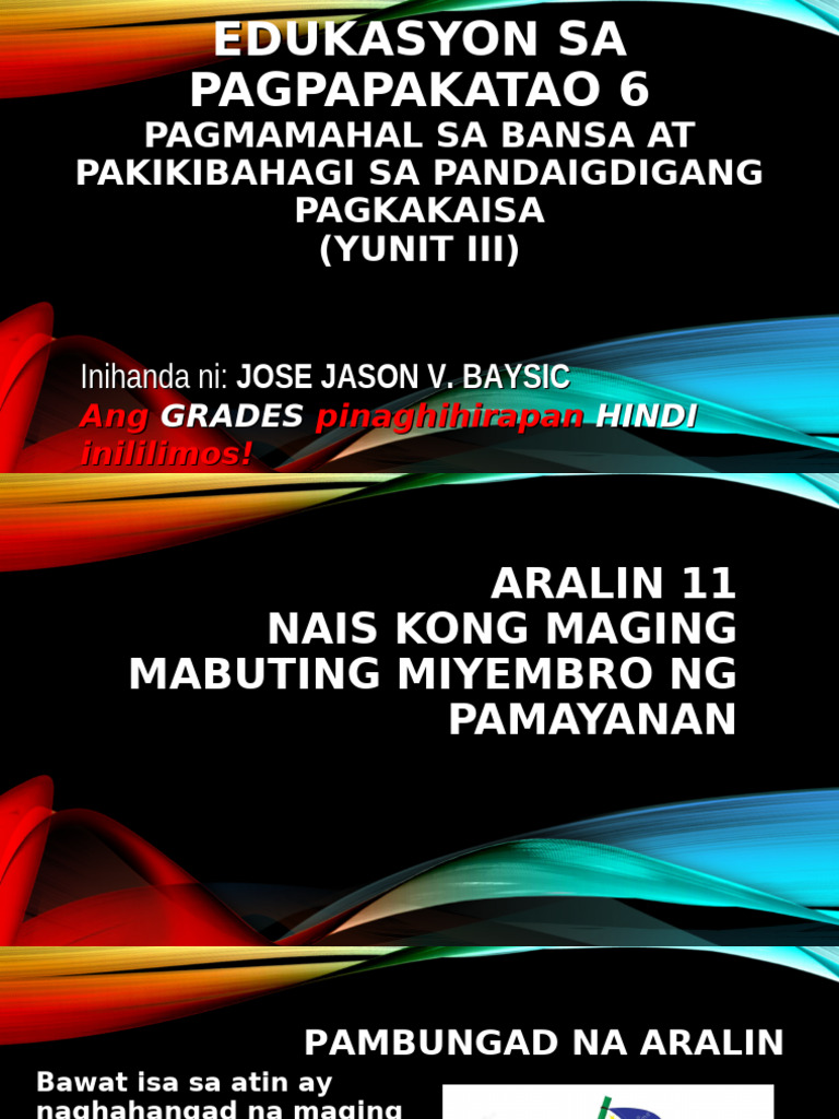 ESP 6 PPT Q3 - Aralin 11 - Nais Kong Maging Mabuting Miyembro NG ...