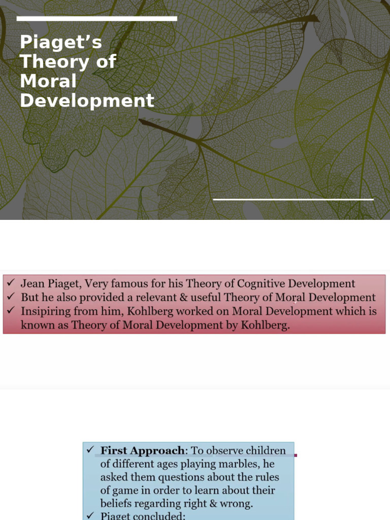 Piaget's Theory of Moral Development | PDF