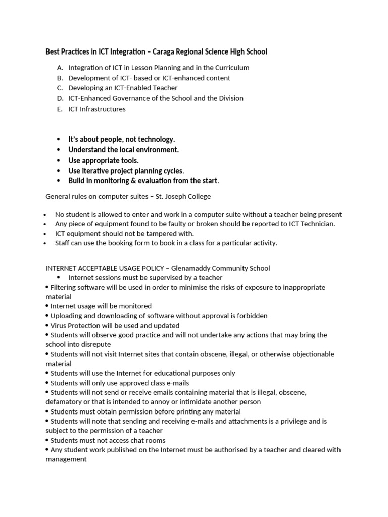 ICT Integration Best Practices Guide | PDF