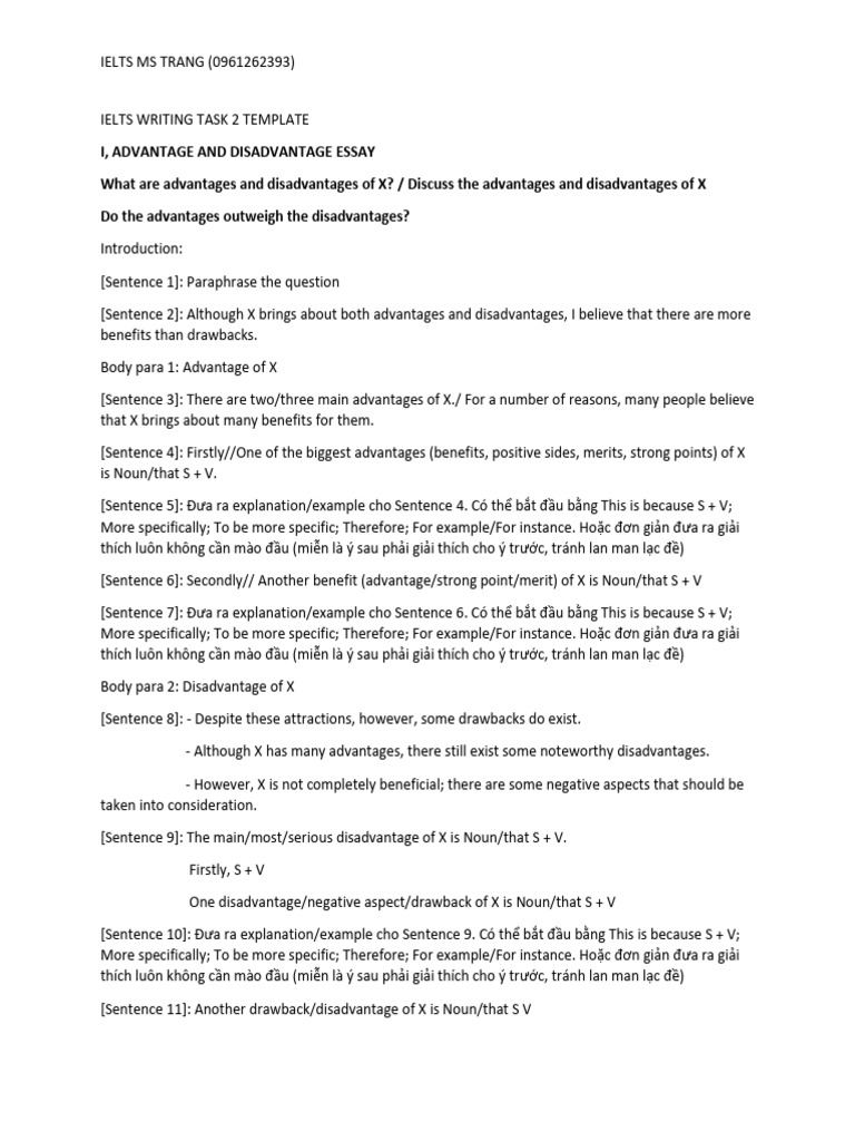 IELTS Writing Task 2 Template Guide | PDF | Cost Of Living | Climate ...