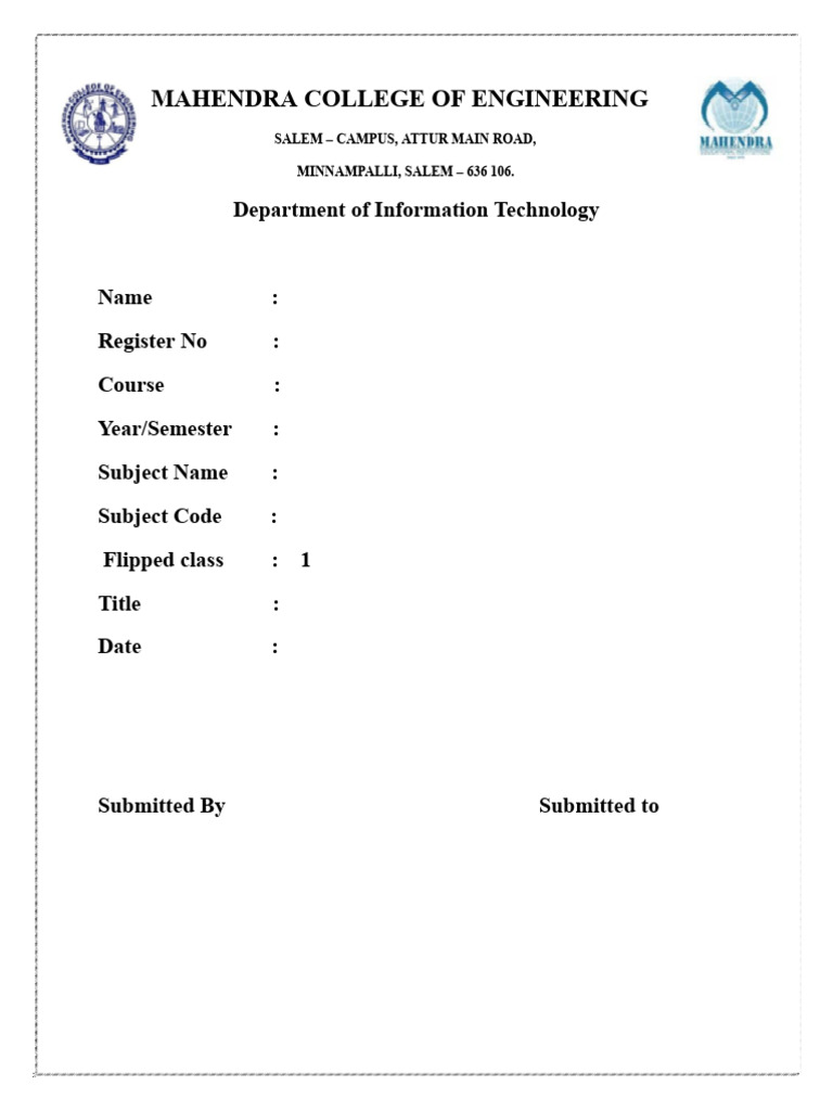 Assignment Front | PDF