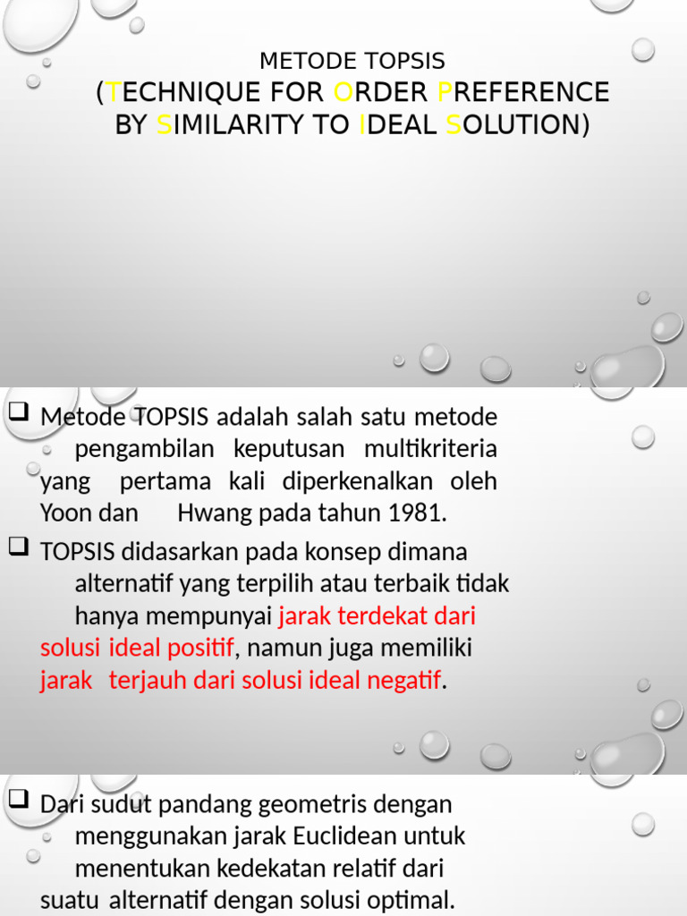 Panduan Lengkap Metode TOPSIS untuk Keputusan Multikriteria | PDF