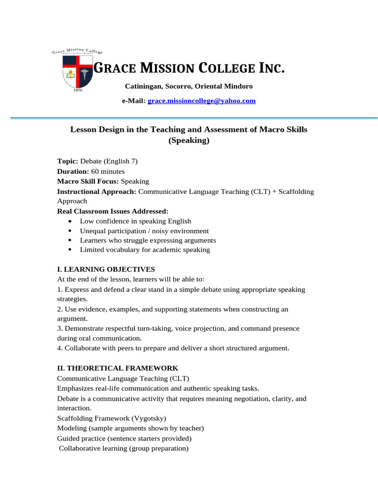 Debate Lesson Plan for English 7 | PDF | Artificial Intelligence ...