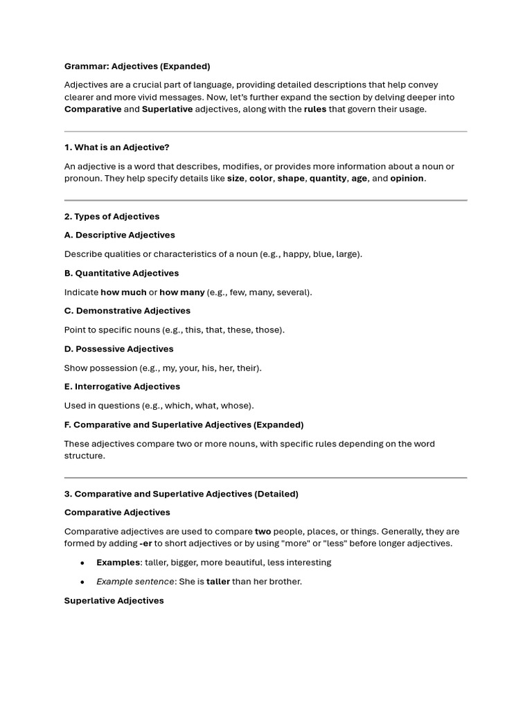 English Workbook Adjectives | PDF | Adjective | Languages