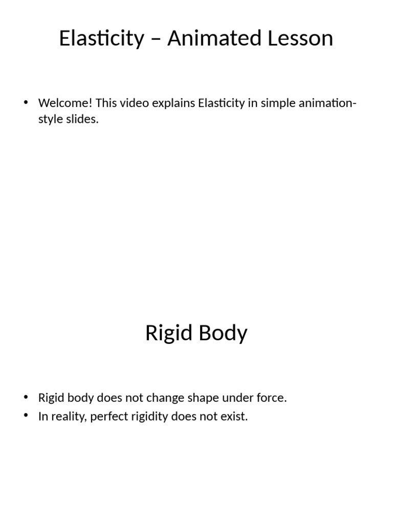 Elasticity Animated Presentation | PDF