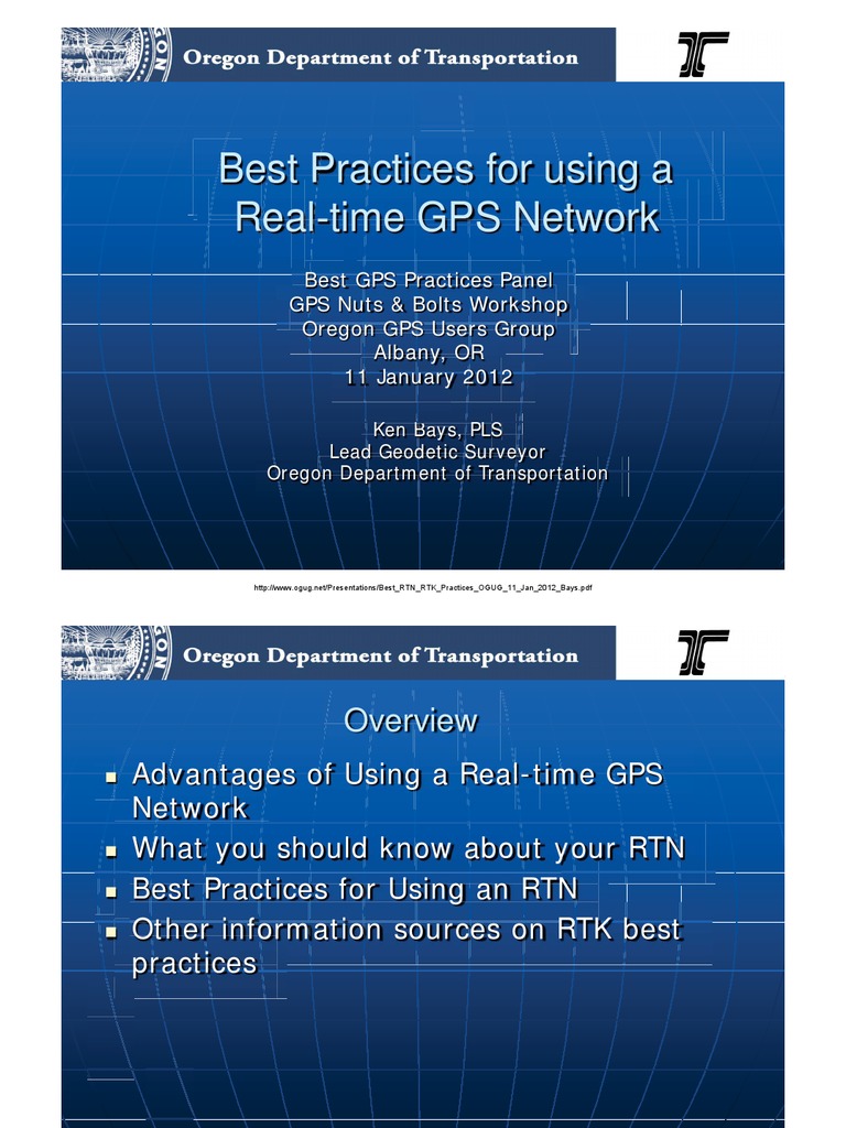 Best RTN RTK Practices OGUG 11 Jan 2012 Bays | PDF | Global Positioning ...