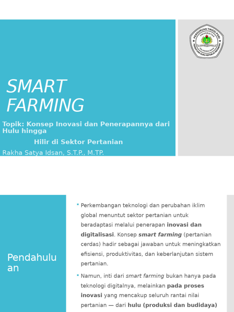 Inovasi Smart Farming di Pertanian Indonesia | PDF