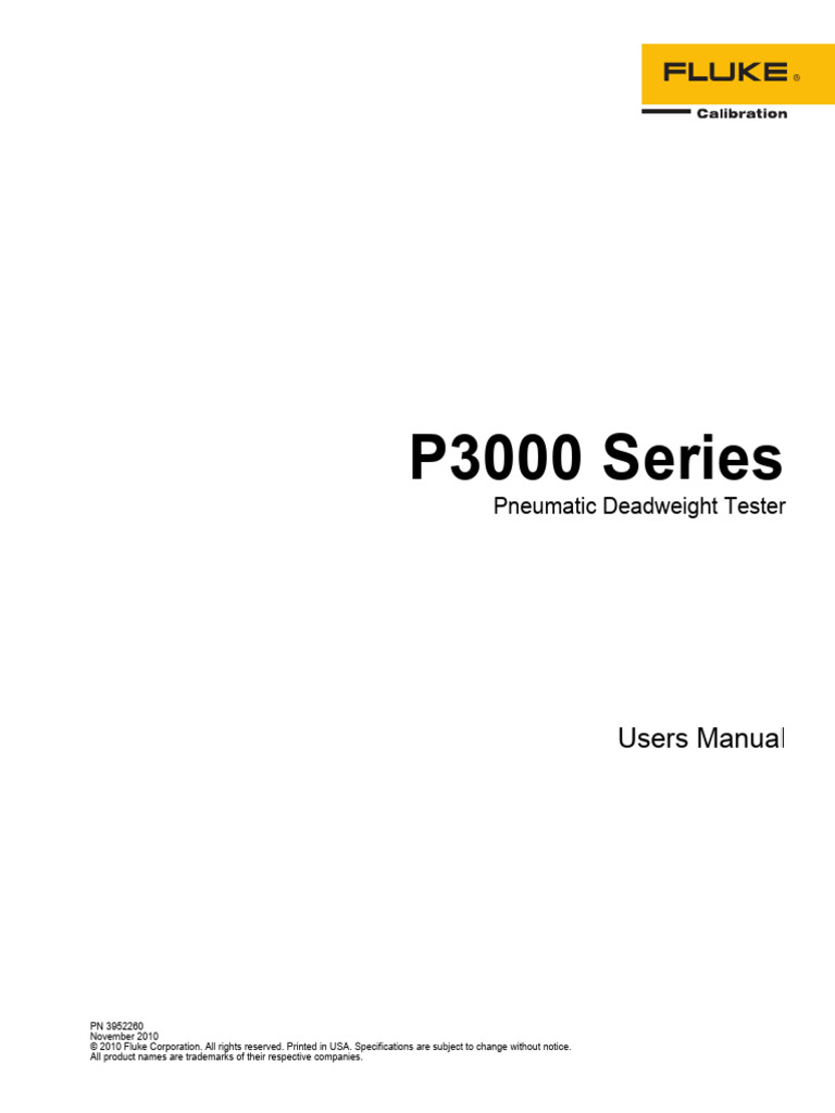 P3000 Series Pneumatic Tester Manual | PDF | Piston | Calibration