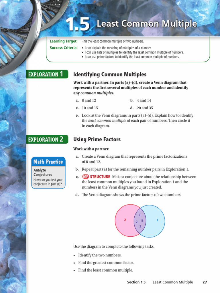 Grade 6 Math - Least Common Multiple Textbook | PDF | Multiplication ...