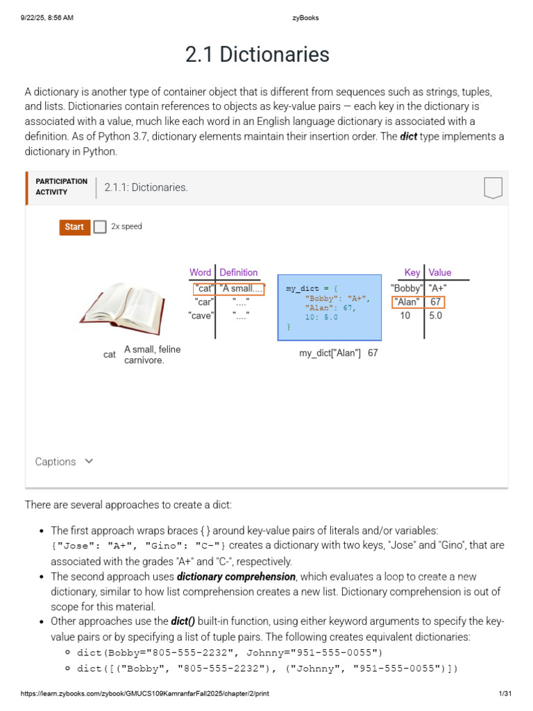 CS 109: Introduction To Computer Programming, Part B Chapter 2 Zybooks | PDF | Control Flow ...