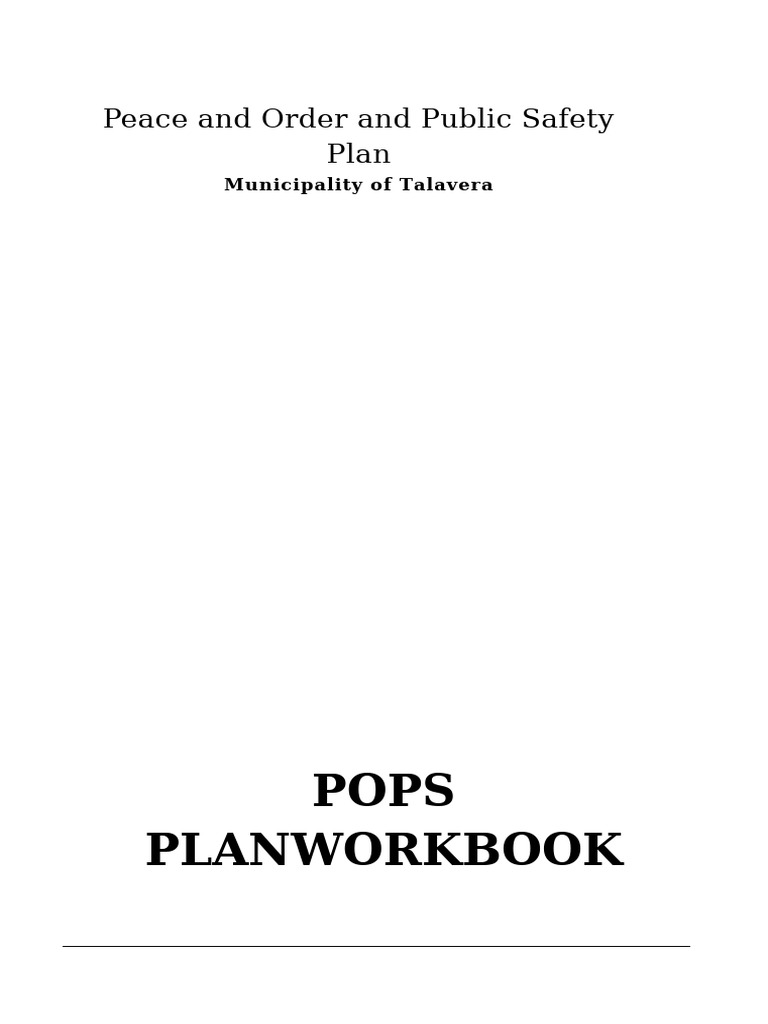 Talavera Peace and Order Safety Plan | PDF | Misconduct | Crimes