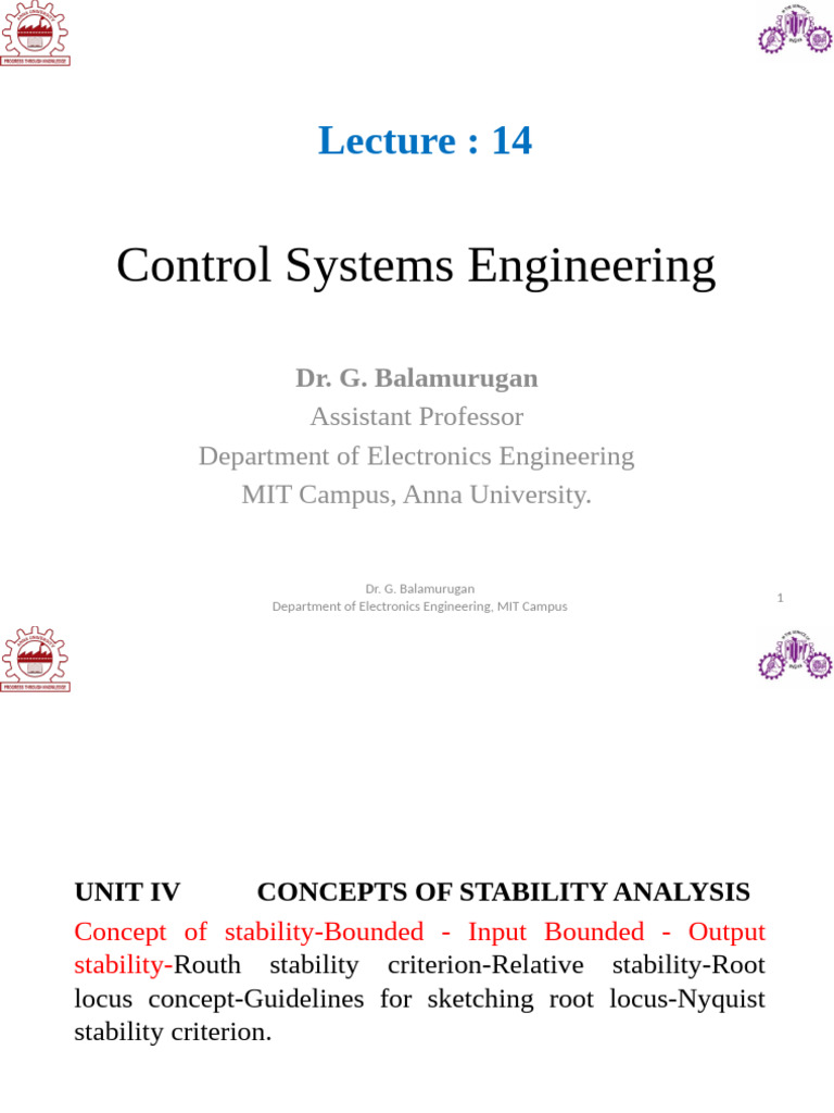 Stability Analysis in Control Systems | PDF | Applied Mathematics ...