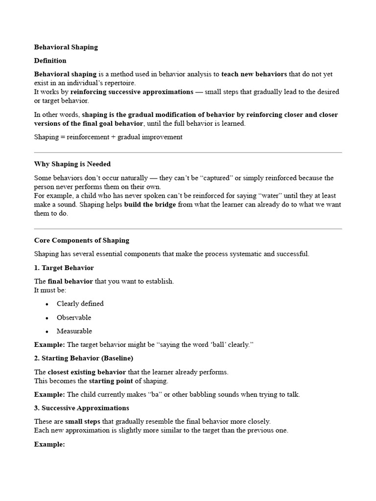 Behavioral Shaping mod 3 | PDF | Reinforcement | Behaviorism