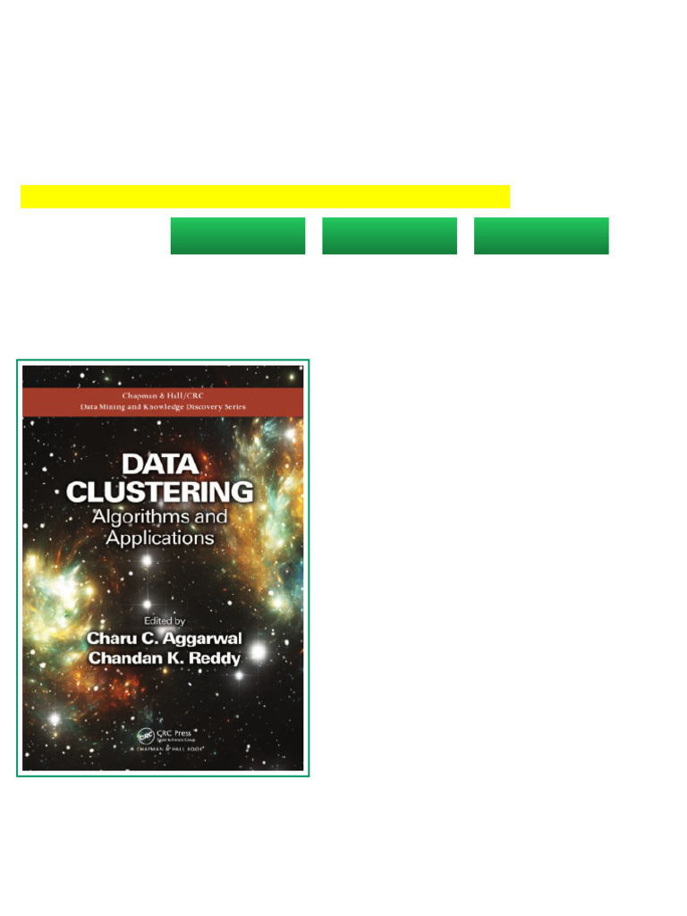 Data Clustering Algorithms and Applications First Edition Charu C. Aggarwal full chapters ...