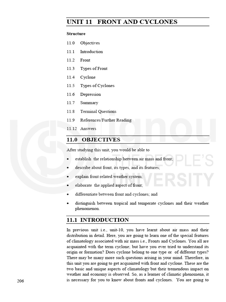 Unit-11 Fronts and Cyclone | PDF | Cyclone | Tropical Cyclones