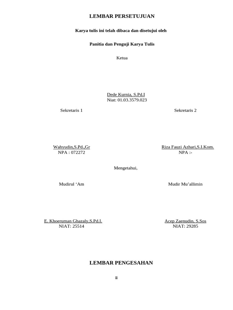lembar pengesahan surgana | PDF