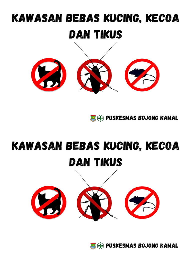 Tanda Bebas Kucing, Tikus & Kecoa | PDF
