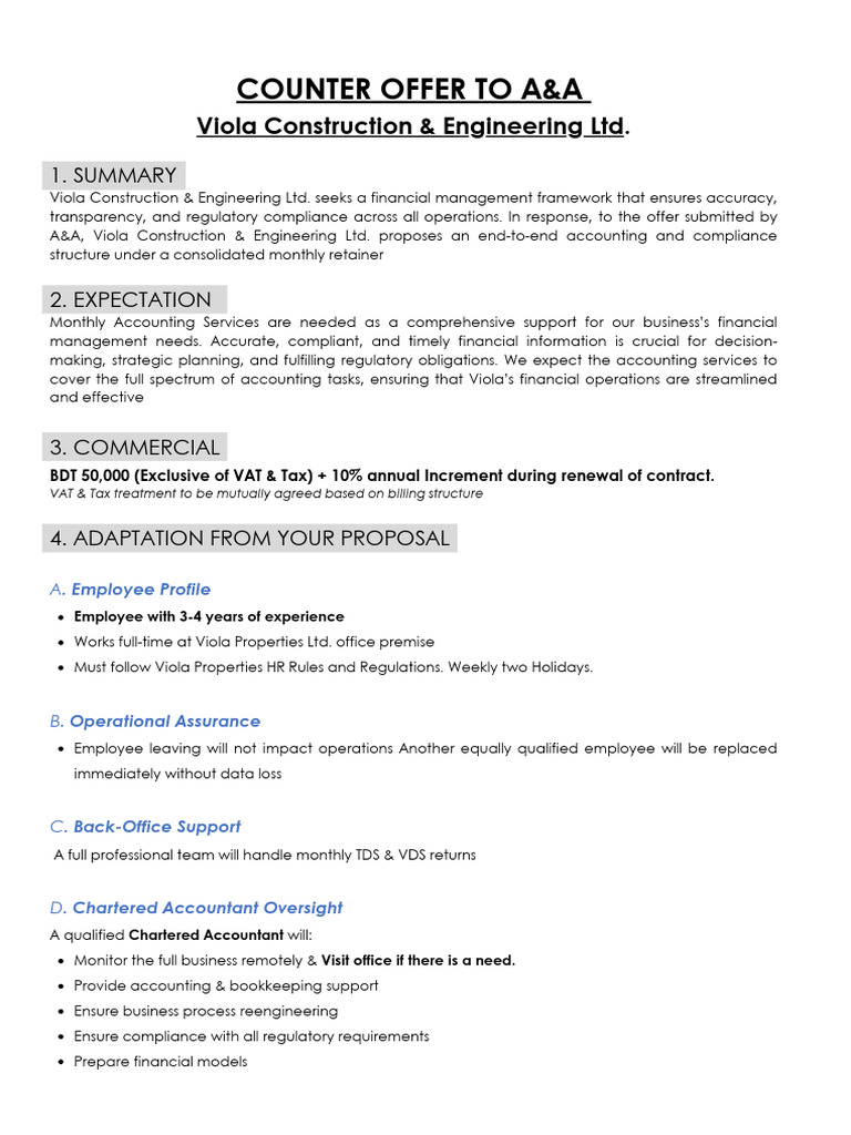 Draft Counter Offer To A&a | PDF | Regulatory Compliance | Taxes