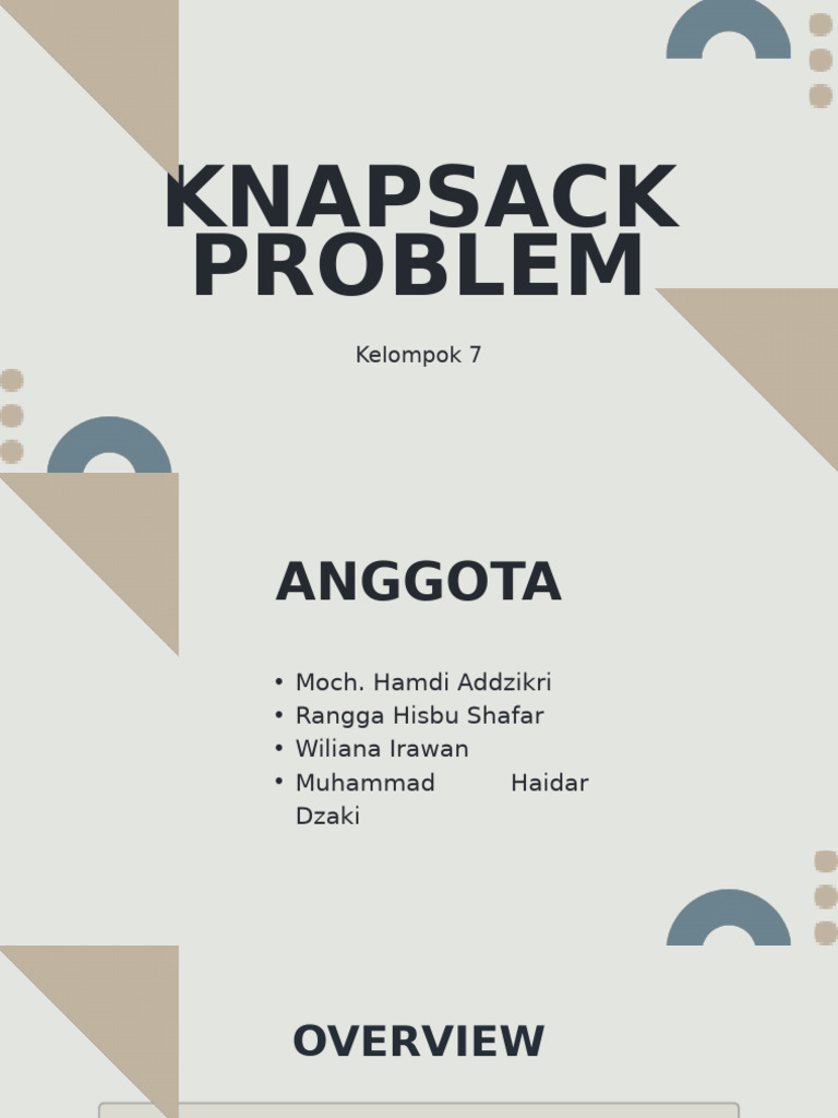 Analisa Knapsack Problem Kel-7 | PDF