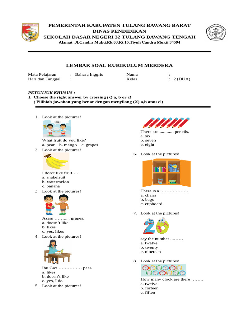 SAS 1 Kelas II - Bhs Inggris | PDF