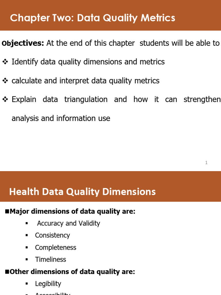Data Quality Metrics and Dimensions | PDF | Accuracy And Precision ...