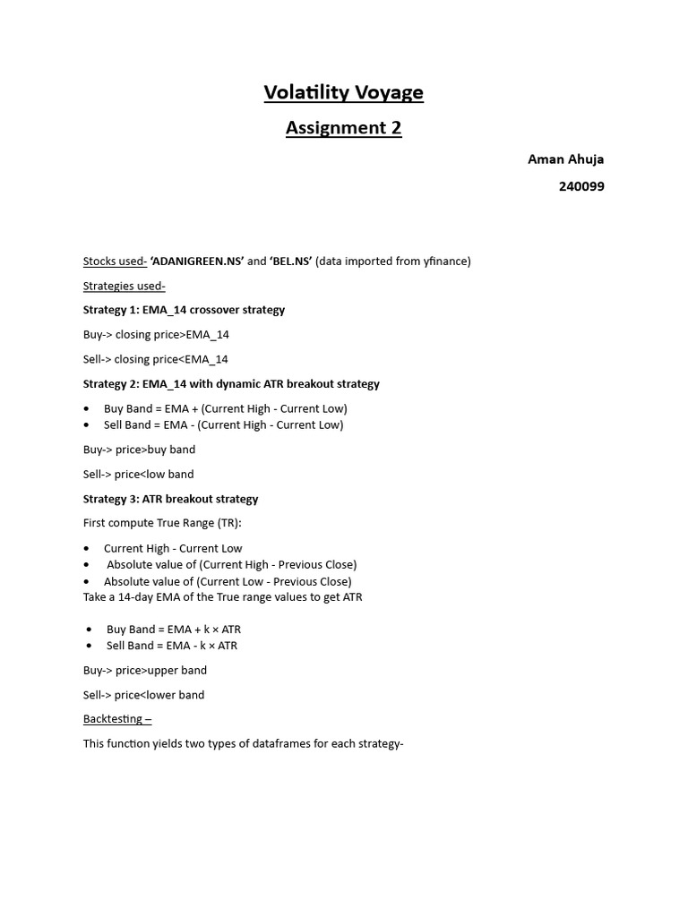 Aman Ahuja 240099 VolatilityVoyage2 Report | PDF