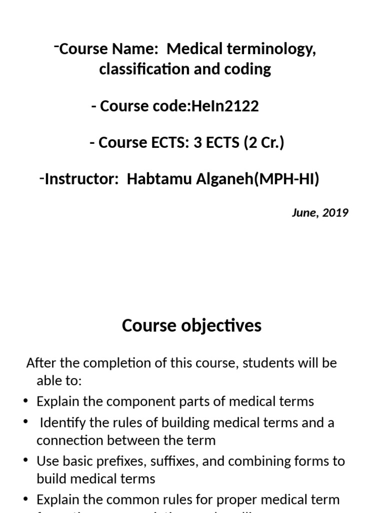Medical Terminology Course Overview | PDF | Diseases And Disorders ...