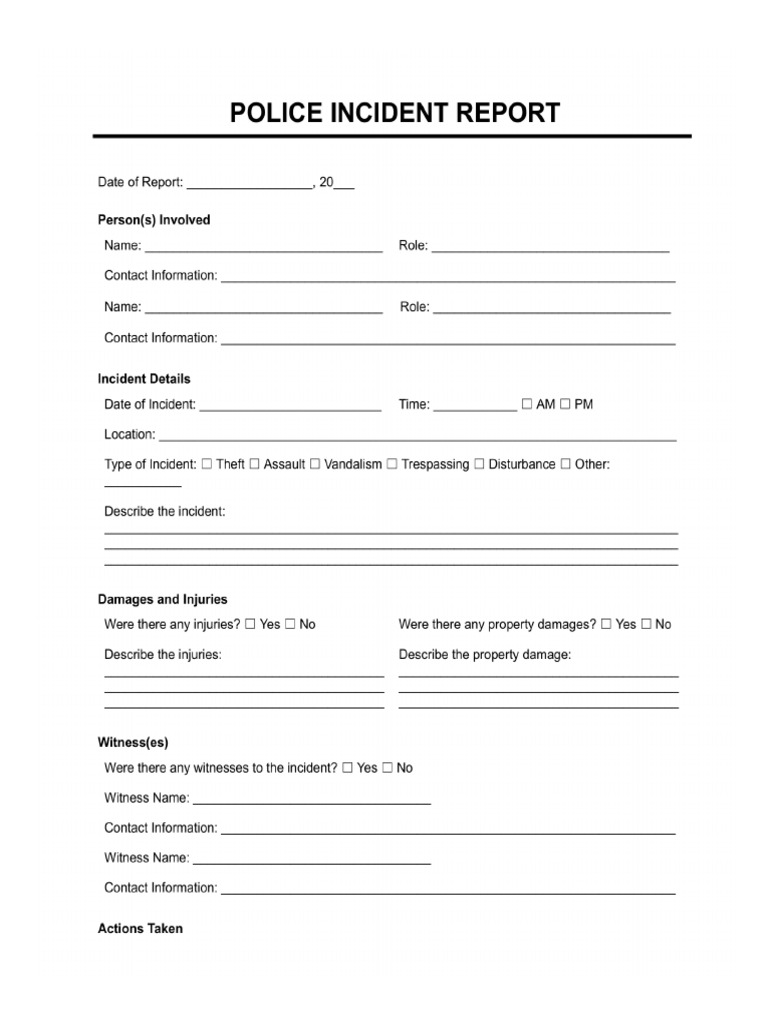 Police Incident Report | PDF