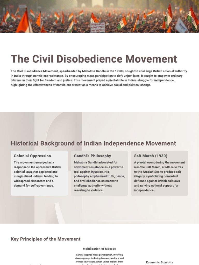 The Civil Disobedience Movement | PDF | Nonviolence | Mahatma Gandhi