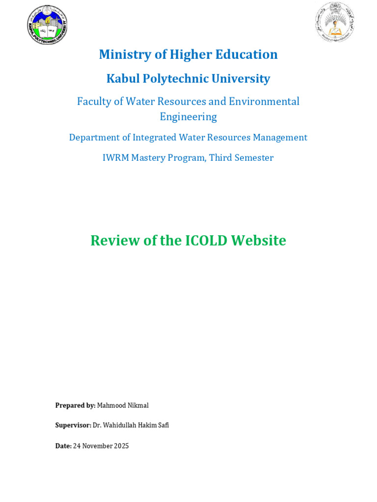 ICOLD Website Review for IWRM Program | PDF | Water Resources | Water ...
