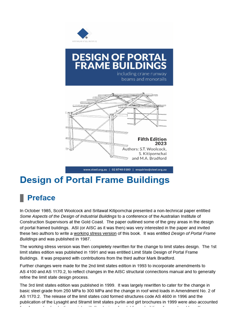 Portal Frame Building Design Guide | PDF | Buckling | Strength Of Materials