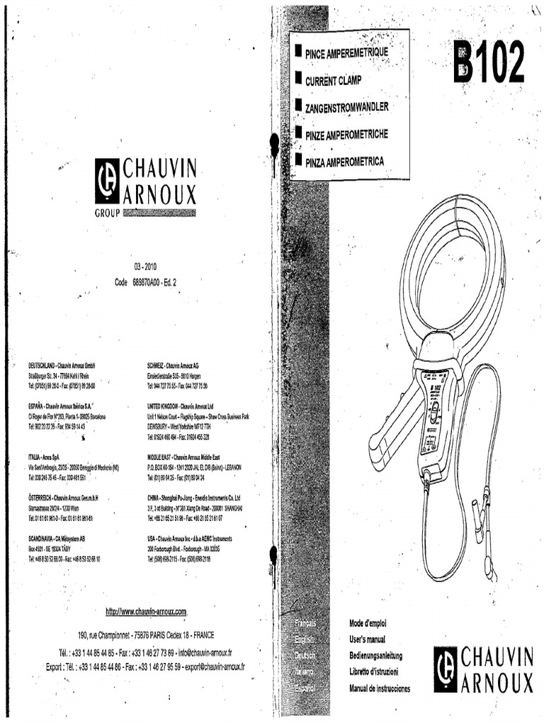 AC Milli Amp Clamp Meter (B102) Manual | PDF