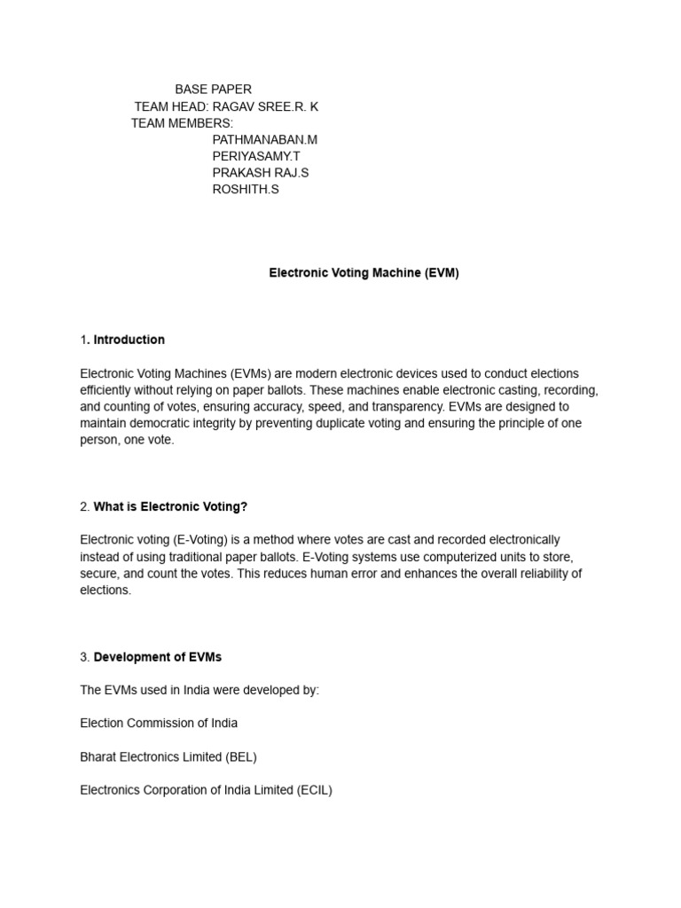 BASE PAPER CPC | PDF | Electronic Voting | Voting Machine