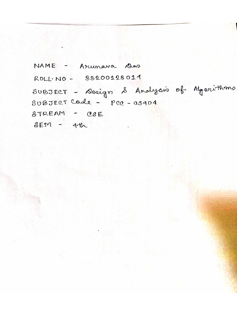 Daa Ca2 33200123014 Arunava Das | PDF