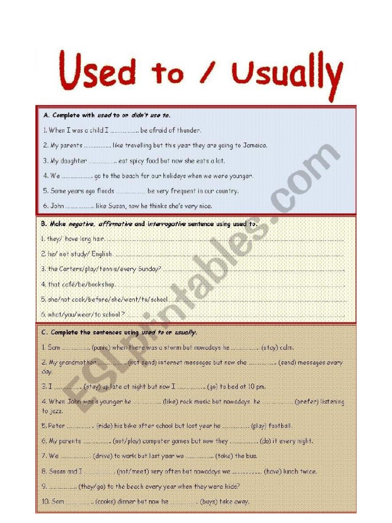 Used To and Usually | PDF