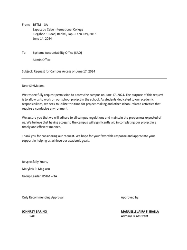 BSTM - 3a Permit Letter | PDF