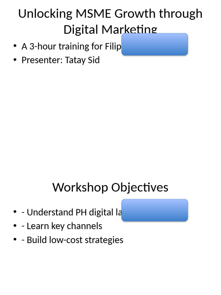 Digital Marketing MSME Training | PDF