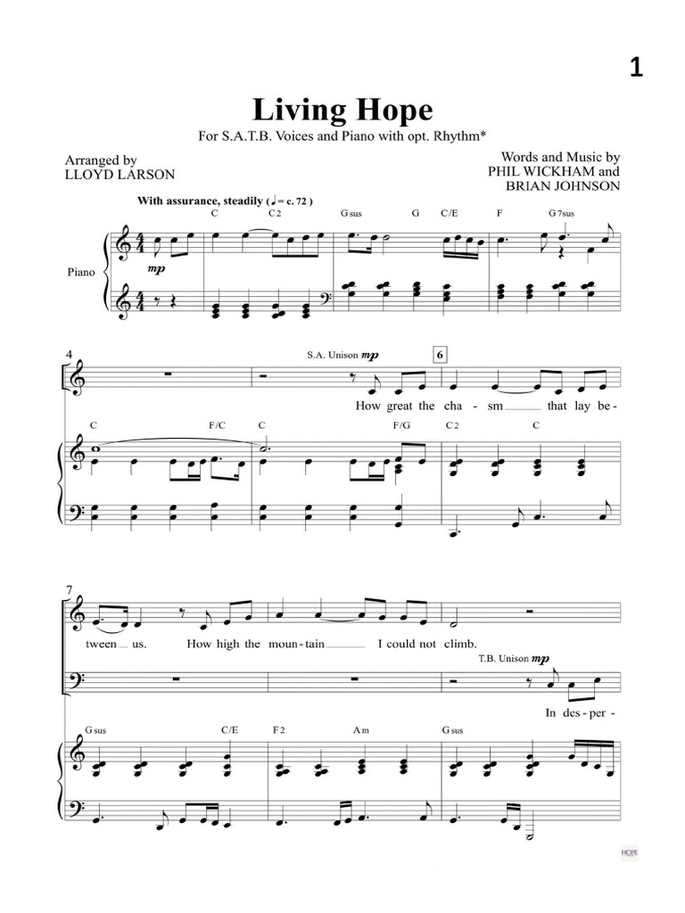 Living Hope Arr. Lloyd Larson | PDF