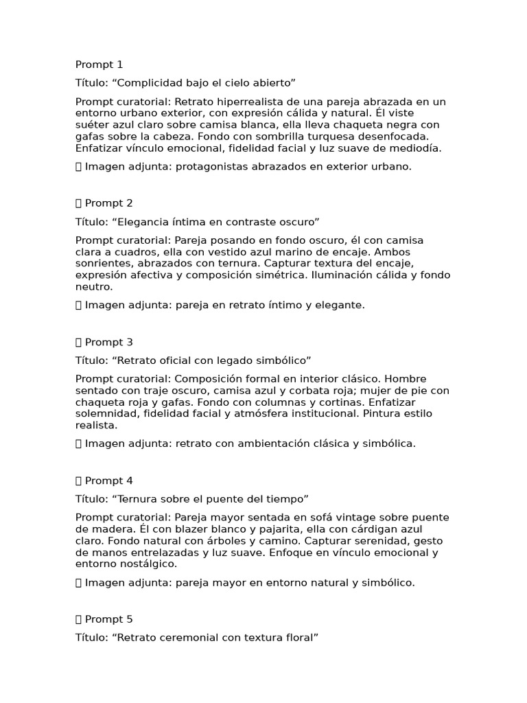 PROMPTS FOTOS DE PAREJAS TERCERA EDAD | PDF