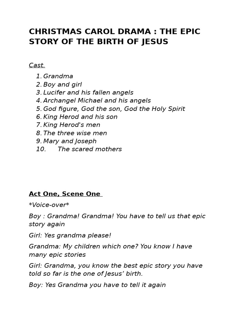Epic Christmas Story (Carol Drama .25) | PDF | Biblical Magi | Michael ...