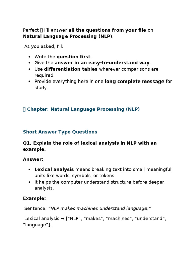 Chatgpt Chapter-Natural Language Processing | PDF | Part Of Speech | Grammar