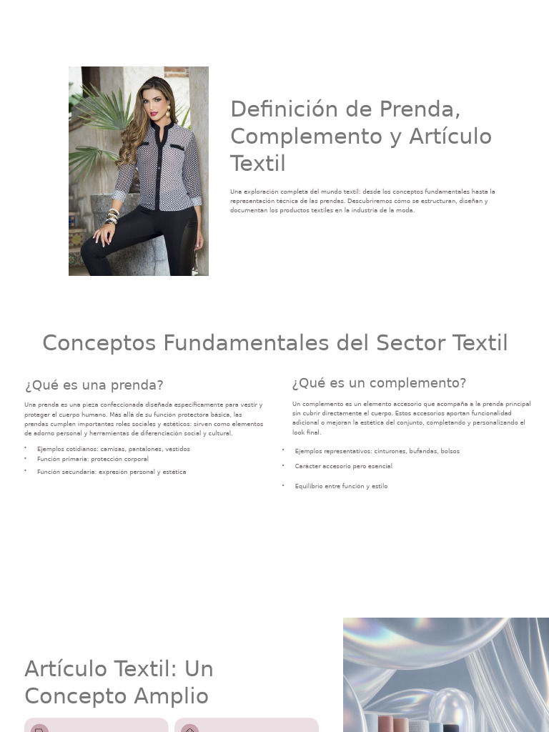 Definicion de Prenda Complemento y Articulo Textil | PDF | Ropa | Textiles