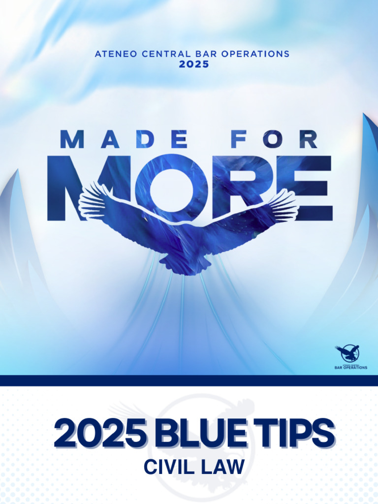 Ateneo Civil Law Blue Tips 2025 | PDF | Will And Testament | Divorce