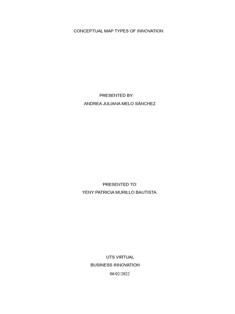 Conceptual Map Types of Innovation | PDF