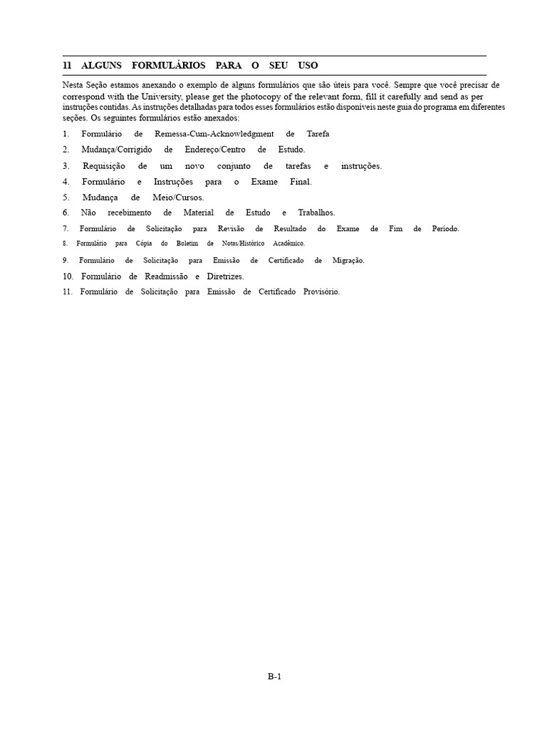 Formulários Úteis para Estudantes IGNOU | PDF