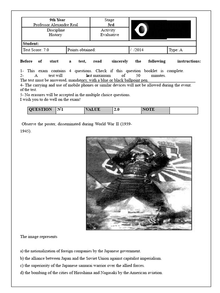 Assessment Activity 9th Grade 3rd Stage WORLD WAR II | PDF | World War ...