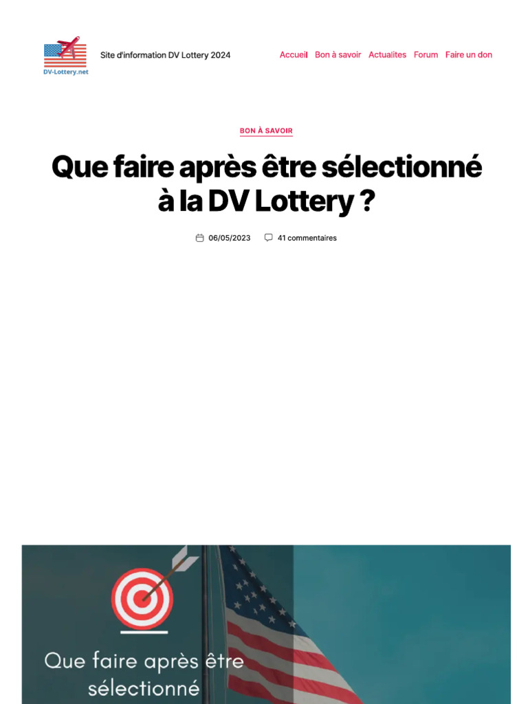 DV Lottery: Steps After Selection | PDF | Government And Personhood