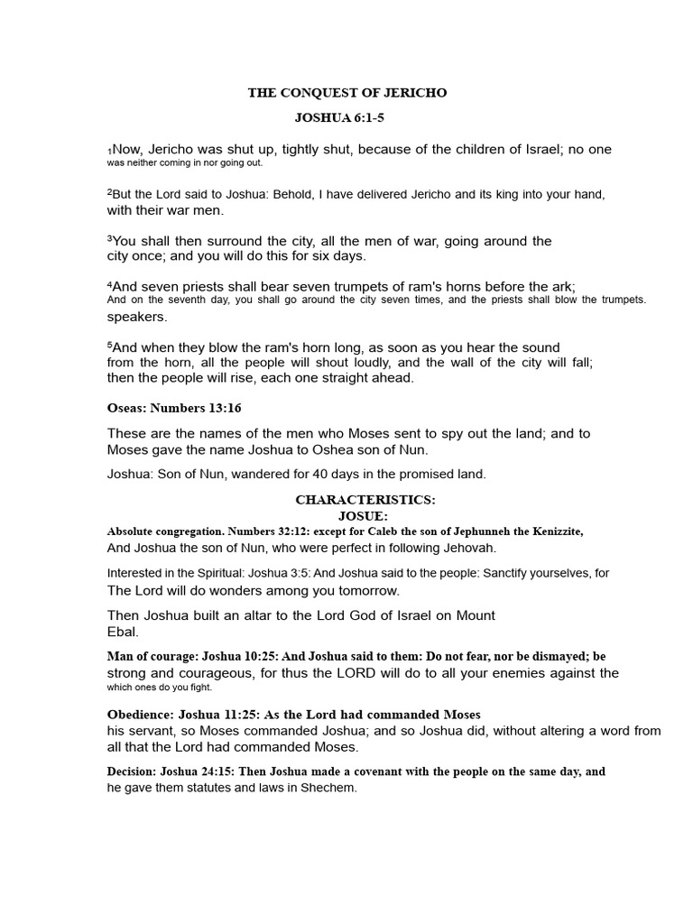 The Walls of Jericho | PDF | Joshua | Moses