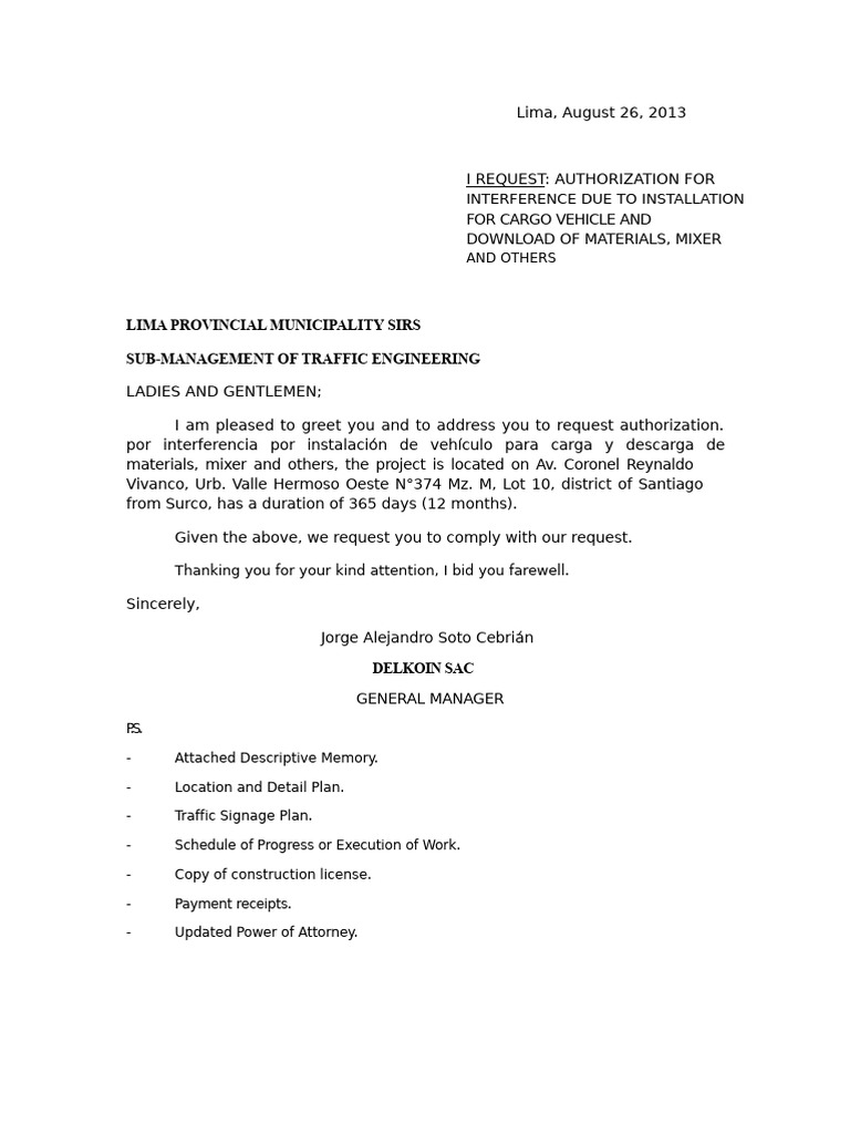 Public Road Use Request - Delko | PDF
